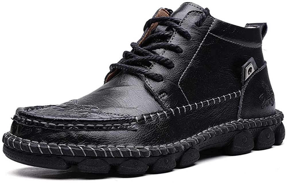Mens British Boots Ankle Length Leather Motorcycle Boots Zipper or La ...
